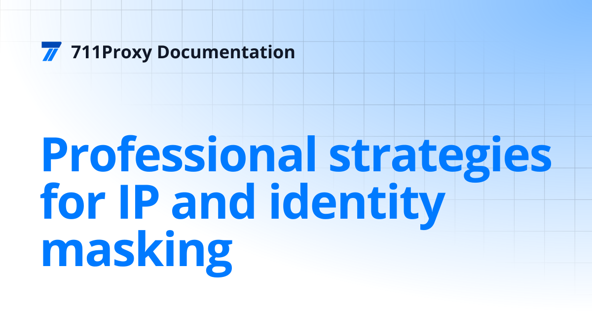 Professional strategies for IP and identity masking | 711Proxy ...